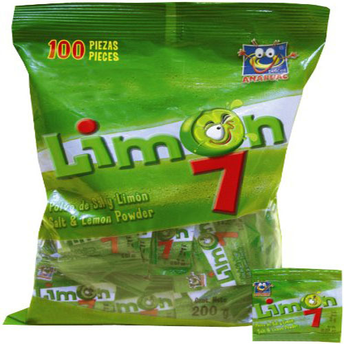 2x Limon 7 salt and limon powder 100-pcs each bag mexican candy 7-oz ...