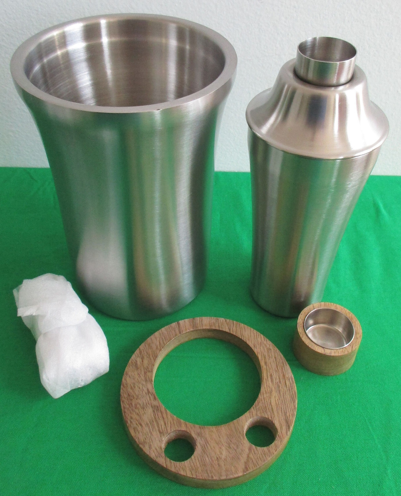 Scandi Wine Cooler Set Stainless Steel Modern Modrn Minimal Mango Wood ...