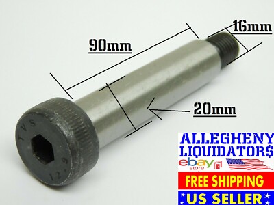 One Alloy Steel Hex Socket Drive M20 x 90mm Shoulder Screw (M16 x ...