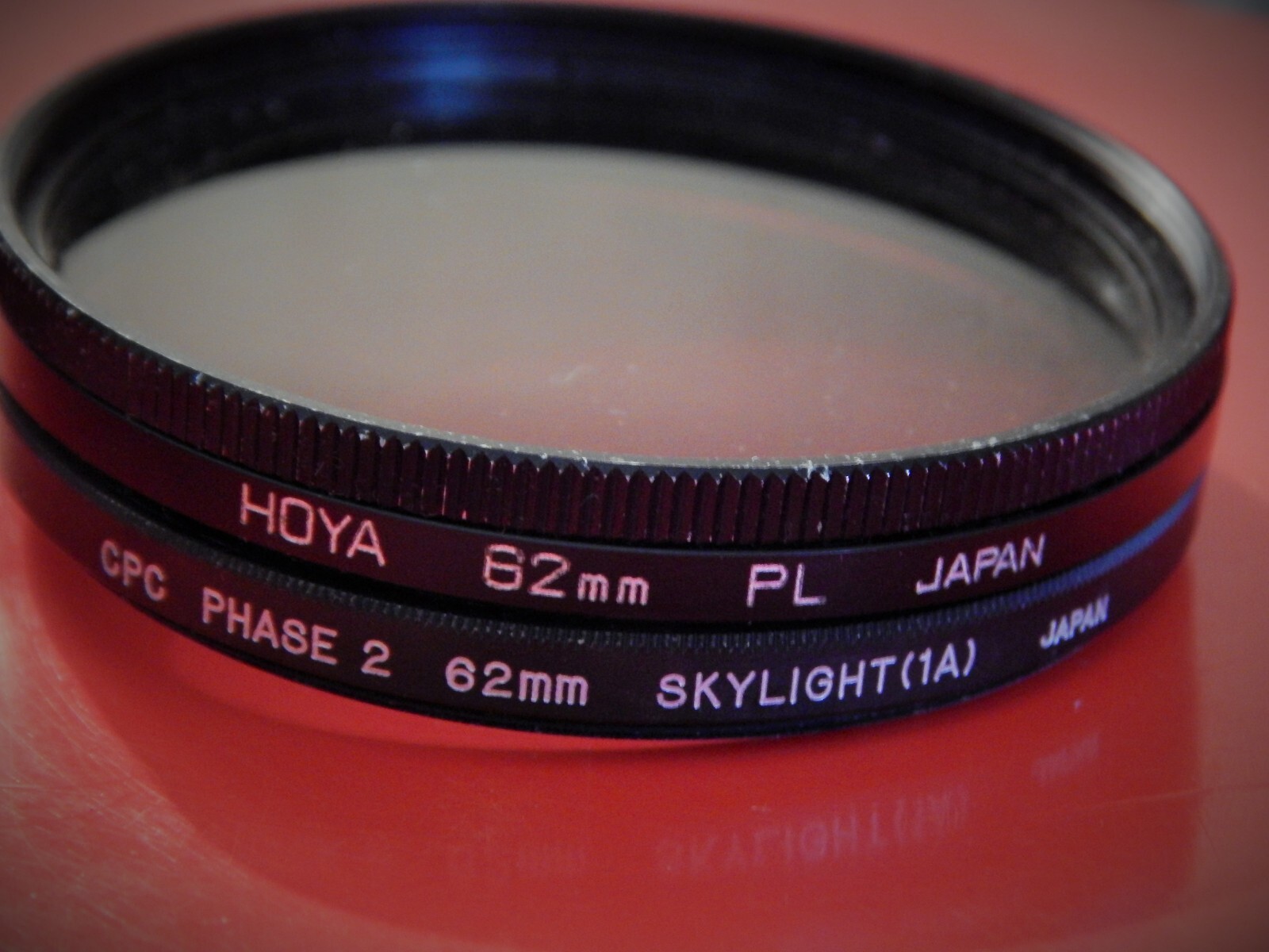 LOT OF 2: CPC PHASE 2 62 MM SKYLIGHT Glass Filter PLUS HOYA POLARIZER ...