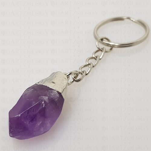Amethyst Crystal Keyring Key Chain Healing Gemstone Raw Crystal Ring Keychain | eBay UK