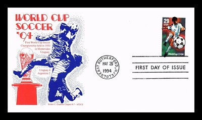 WORLD CUP SOCCER 1994 GRAEBNER CACHET FDC ARGENTINA URUGUAY 1ST WORLD ...