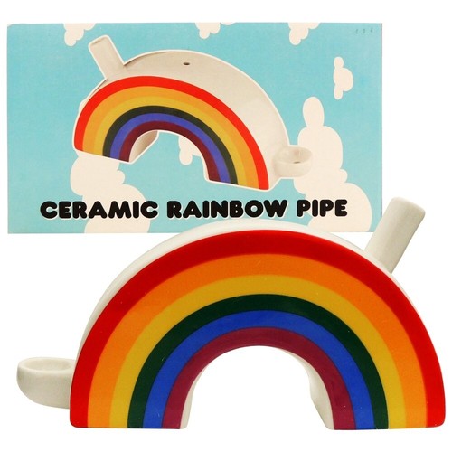 7" Ceramic Rainbow Pipe Novelty Adult Pipe For Tobacco & Other ...