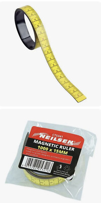 Metric Magnetic Tape Measure Rule 1000mm x 15mm x 0.6mm Craft Engineer ...