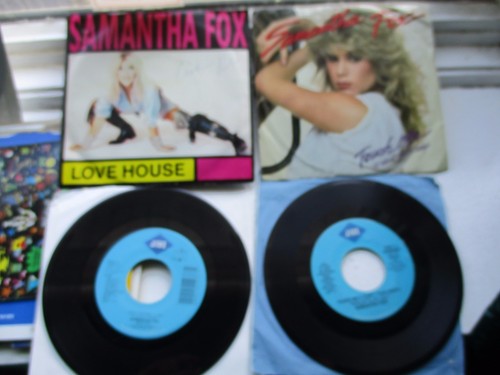SET OF 2 RECORDS 45 RPM SAMANTHA FOX LOVE HOUSE & TOUCH ME I WANT YOUR ...