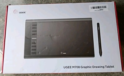 Ugee M708 Black Battery Free 8 Key Micro USB Graphics Digital Drawing ...