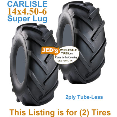 2) 14x4.50-6 14/4.50-6 Snow Blower Thrower Go Kart Tiller TIRE 14x450-6 ...