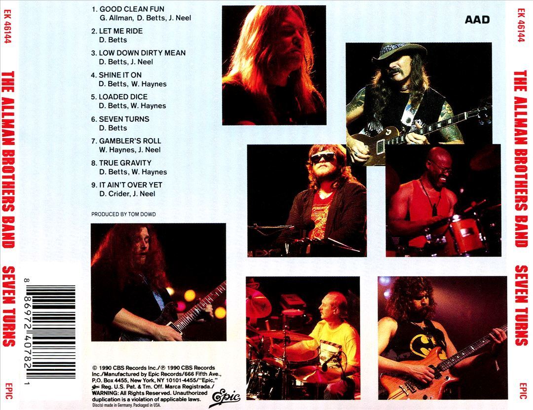 Seven Turns by Allman Brothers Band (CD, 2022) for sale online | eBay
