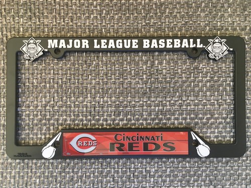 Cincinnati Reds NEW MLB Black Plastic License Plate Frame Made in USA ...