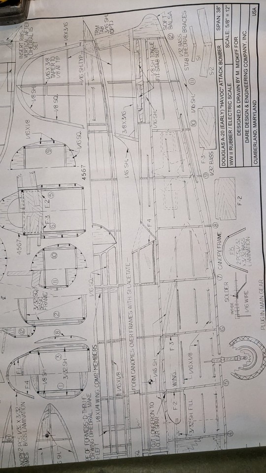 Vintage Balsa Wood Airplane Model Kit. Dare Design & Engineering. A-20G ...