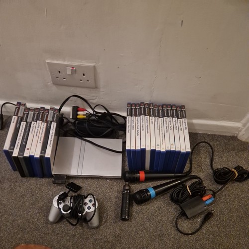 Sony Playstation 2 PS2 Slim Silver Console Bundle With Games And ...