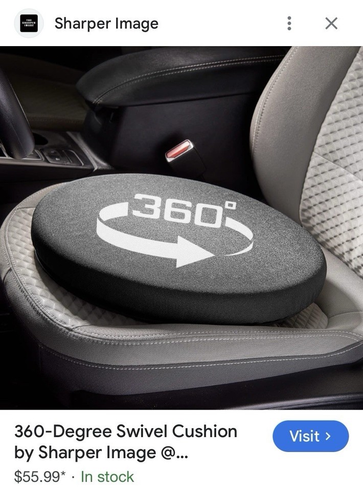 SEAT AID CUSHION 360* ROTATING MEMORY FOAM WASHABLE COVER 4 INCREASED ...