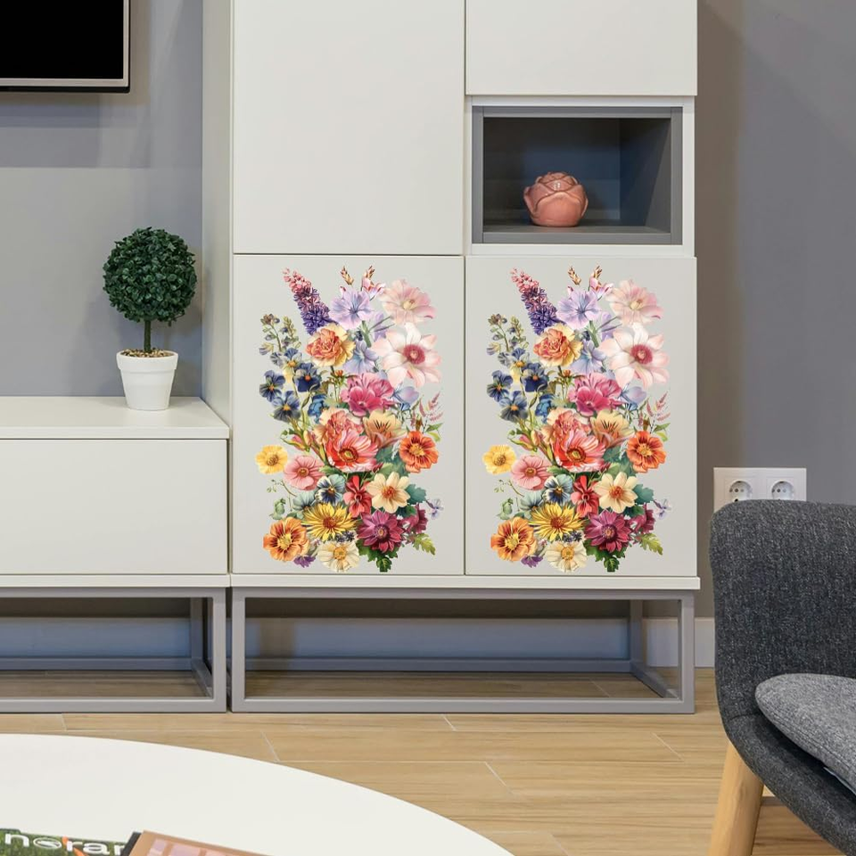 Rub on Floral Transfer Decals for Furniture Crafts 6"X12", 3Pcs ...
