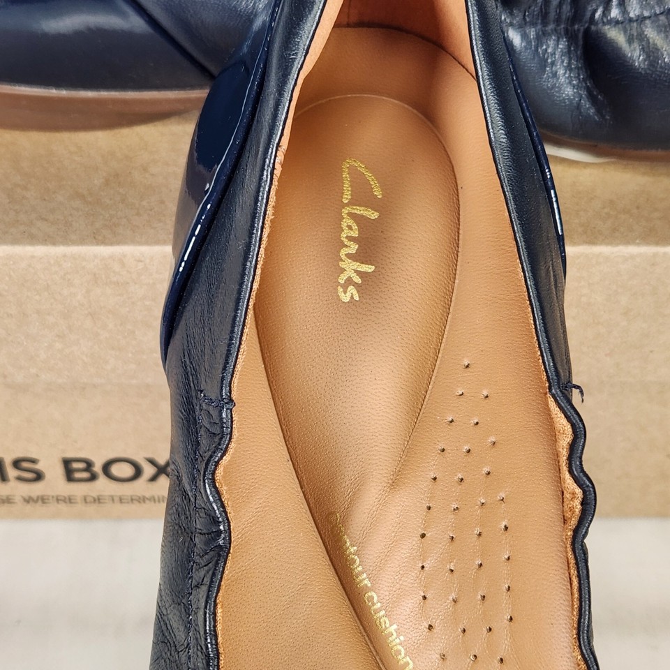 Size 5.5 - Clarks Rena Jazz - Navy Blue Leather | eBay