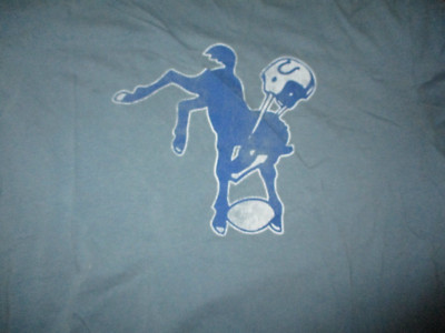 Soft Blue BALTIMORE COLTS Logo T Shirt XL Retro Brand Collar Split ...