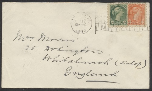 1896 Montreal to England Cover With Receiver Imperial Flag 'D' Cancel ...
