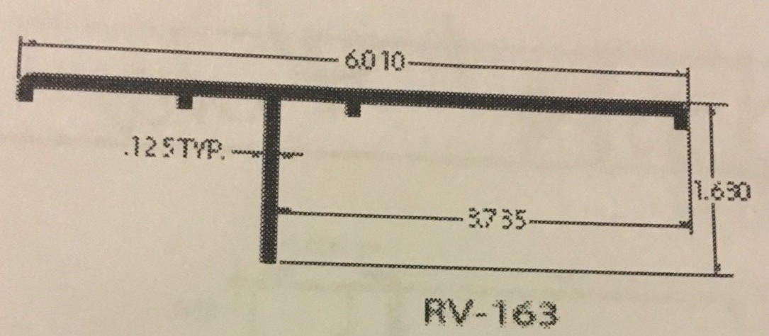 92" White RV-163 Aluminum Off Set T Molding Slide Out Box Trim 6" x 1 5 ...