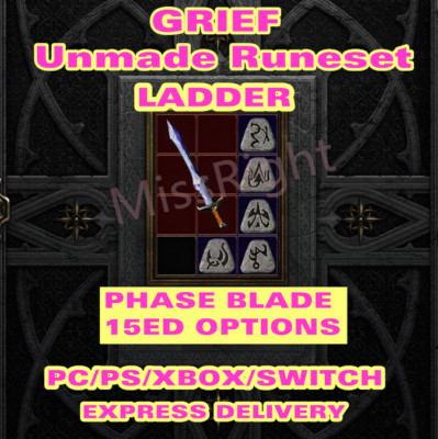 Grief Rune+Base Set🌺Phase Blade🌺Diablo 2 Softcore LADDER🌺PC-SWITCH-PS ...