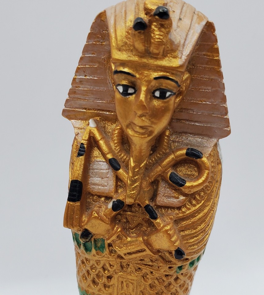 Egyptian King Tut Sarcophagus Mummy Gold Multicolor Figurine 5.5" High ...