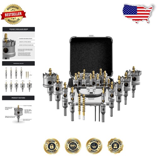 Efficient Carbide Hole Cutter Set - 11PCS with L-Wrenches & Pilot Bits ...