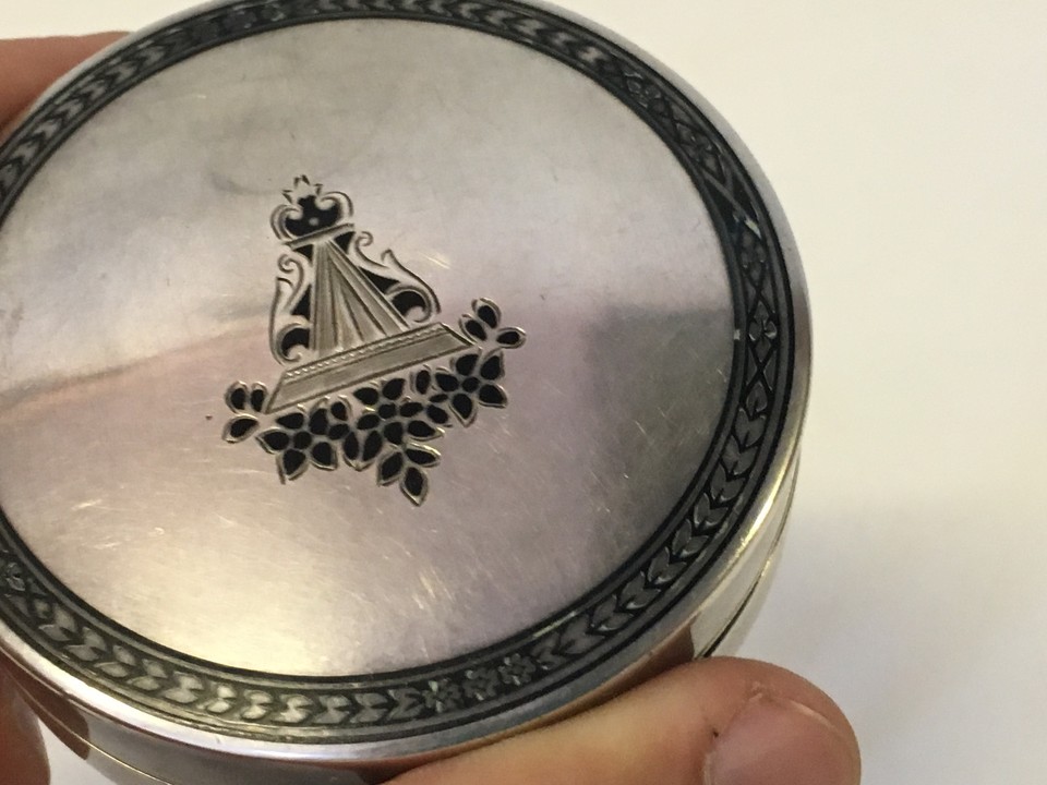 Vintage Antique Elgin Sterling Silver Double Mirror Compact w/ Floral ...