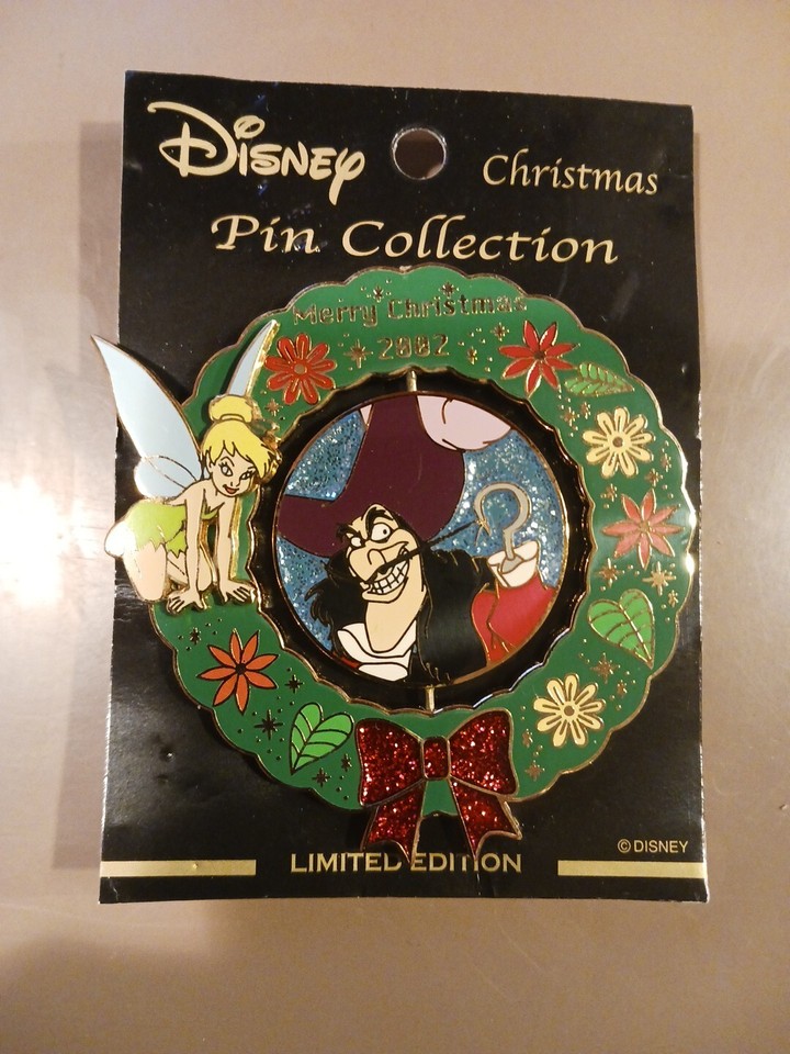 DISNEY PIN LE TINKER BELL MERRY CHRISTMAS SPINNER WENDY PETER PAN HOOK ...
