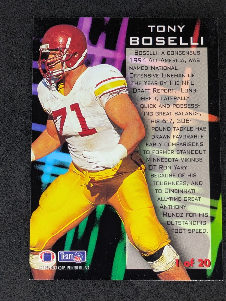 1995 Fleer #1 Tony Boselli NFL Prospects USC Trojans Card | eBay