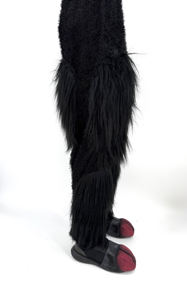 Black Furry Legs & Red Hooves Hoofs Devil Demon Adult Halloween Costume ...