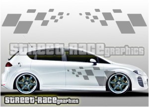Seat side 016 squares graphics stickers decals Leon Ibiza Cupra FR ...