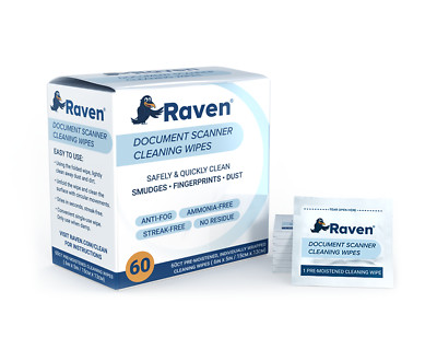 60 Count - Document Scanner Cleaning Wipes - By Raven Scanner | eBay