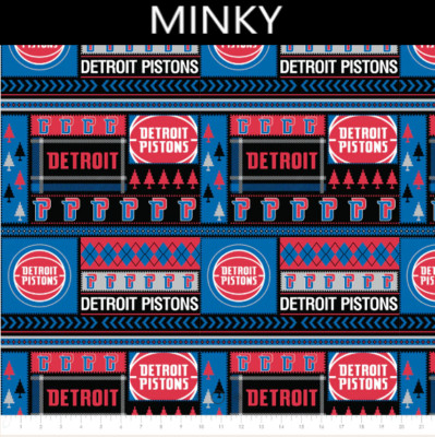 NBA Detroit Pistons Fair Isle Minky Chamois Fabric by the Yard | eBay