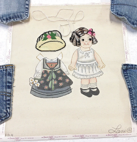 Lani's Handpainted Needlepoint Canvas Vintage 1930s Paper Doll PD-4 ...