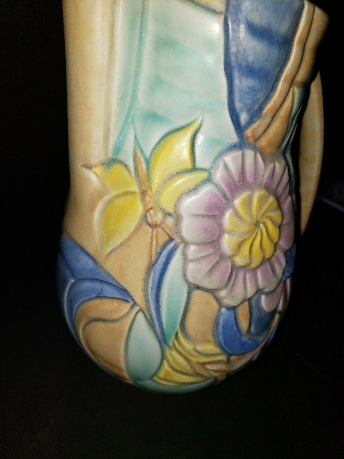 Antique 1935 Beswick ware Art Deco Flower Butterfly Ceramic Handle ...