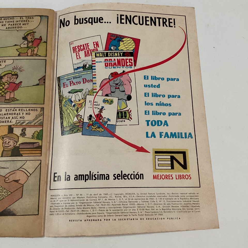 1969 SPANISH MEXICAN COMICS PERIQUITA #96 NANCY & SLUGGO NOVARO MEXICO | eBay