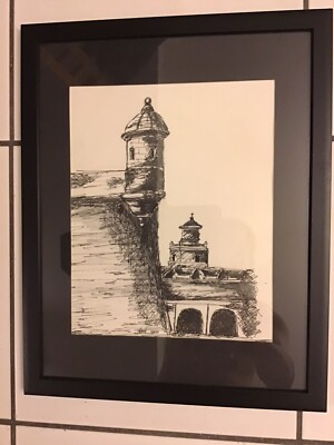 Framed Drawing Of El Morro Lighthouse, Old San Juan, P.R. (available ...