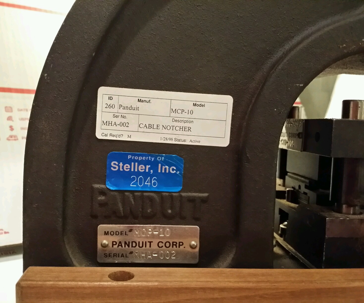 Panduit MCP-10 MCP10 Cable Notcher Machine Electrical Benchtop FREE ...