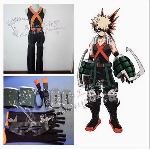 My Hero Academia Bakugou Katsuki Cosplay Costume Battle Suit Outfit ...