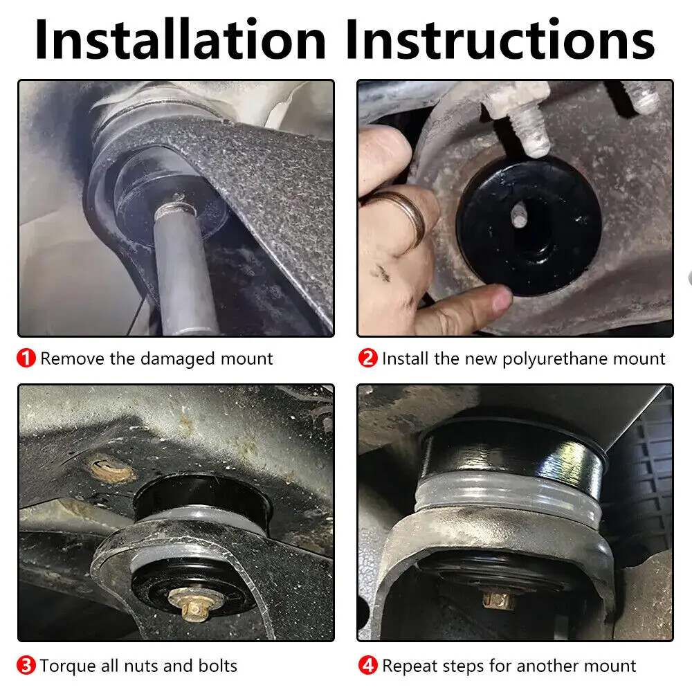 Silicone Body Mount Bushings FOR 2008-2016 Ford Super Duty F-250/F-350 ...