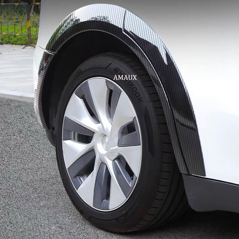 2020-2024 Tesla Model Y Fender Flare Kits Wheel Arch Cover Trim Carbon ...