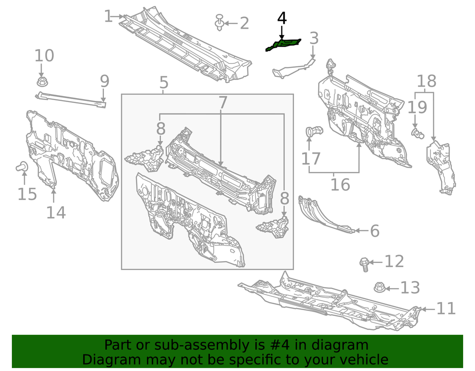Genuine Splash Shield Cowl Panel L/Side Toyota Highlander OEM/New 53896 ...