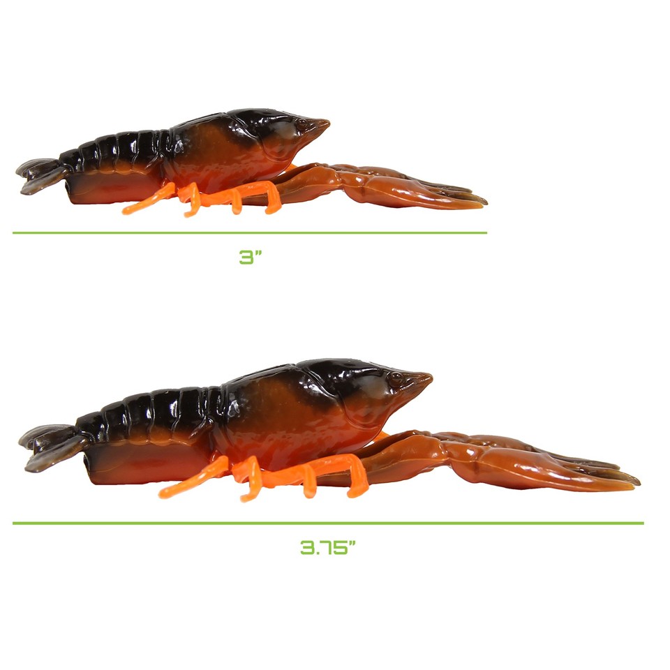 Tackle HD 4-Pk Hi-Def Craw Bass Lures, 3D Scanned 3" Soft Crawfish Bait ...
