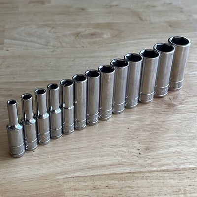 Matco Silver Eagle Metric Deep Socket Set 1/4" Drive 6 Point 13pc 4mm ...