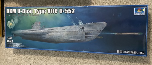 US Stock 1/48 Trumpeter 06801 DKM U-Boat VIIC U-552 Submarine Static ...
