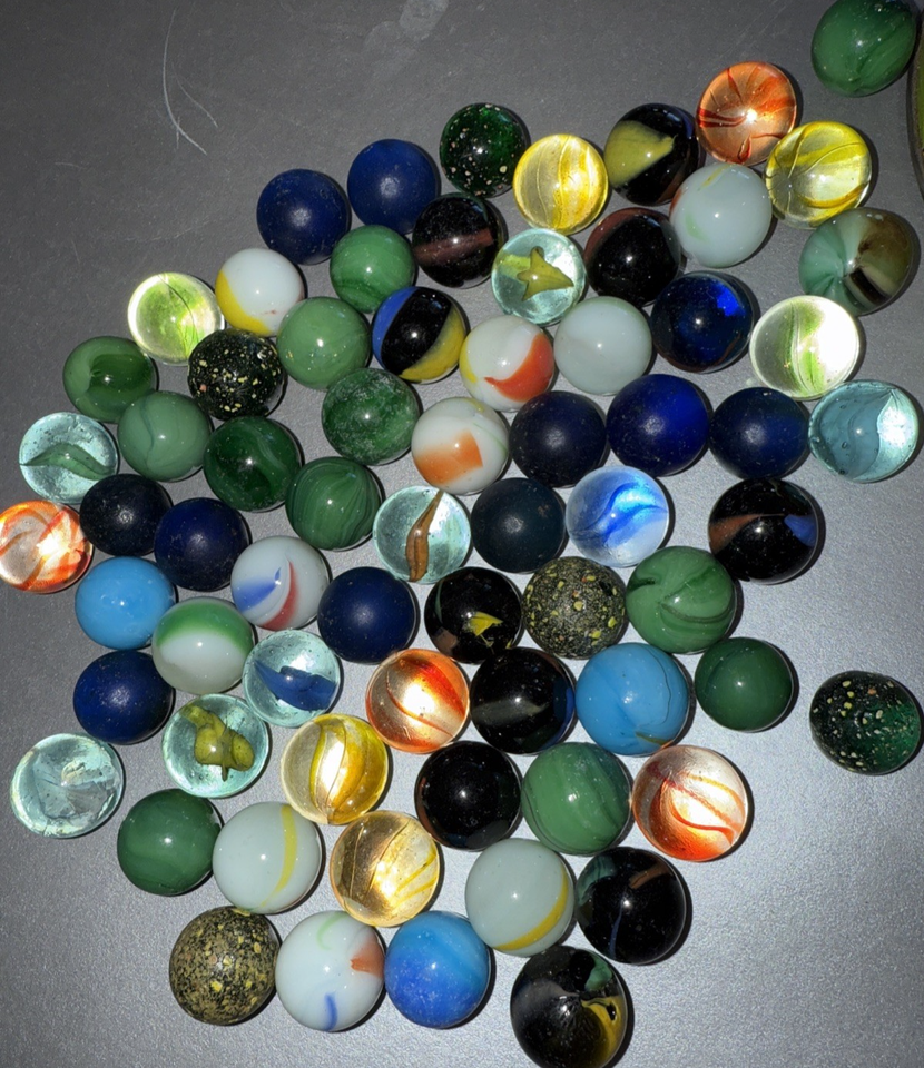 Vintage Marble Mania Tin w/250 Marbles Vacor Cat’s Eye Speckle Swirl ...
