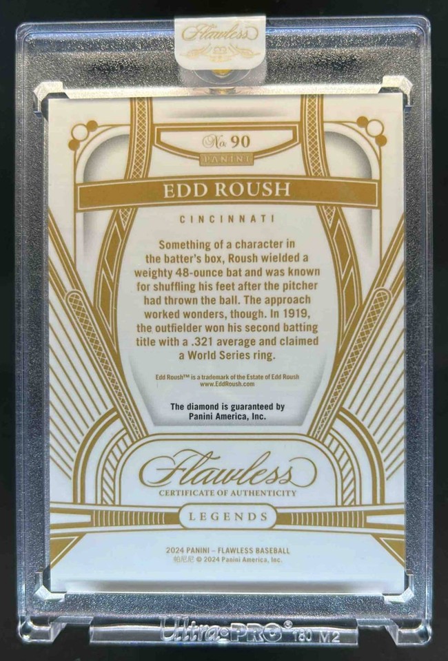2024 Panini Flawless Edd Roush Legends Diamond #0/25 Reds | eBay