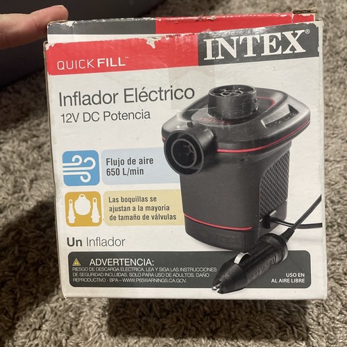 Intex Quick Fill Electric Air Pump 12V Car Plug Max Air Flow ...