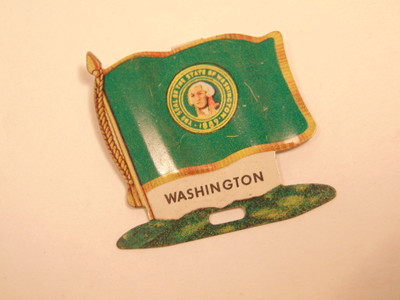 Older State of Washington tin metal; tab type lapel pin; facts on rev ...