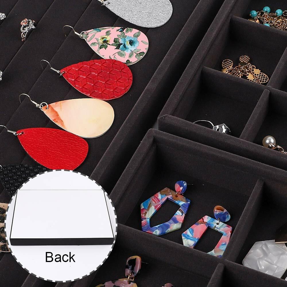 US 4 Pack Stackable Velvet Jewelry Trays Organizer Storage Drawer ...