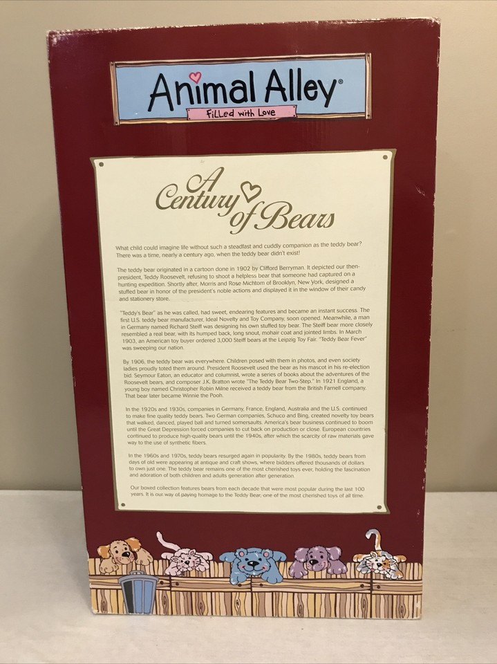 2000 Animal Alley A Century of Bears Collection Plush Teddy Bear Toys R ...