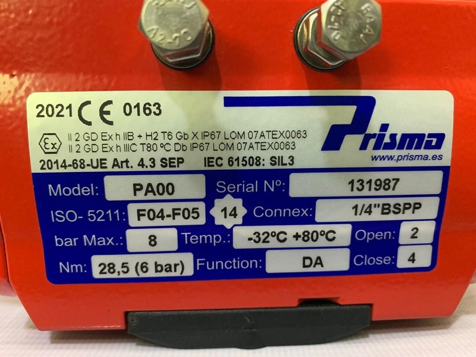 Prisma / Pneumatic Actuator Valve / PA00 | eBay